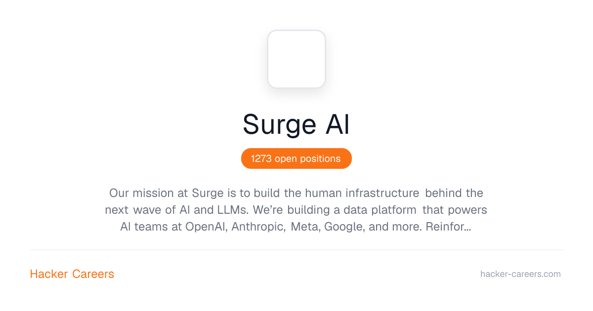 Surge AI Jobs (2 open positions) | Hacker Careers