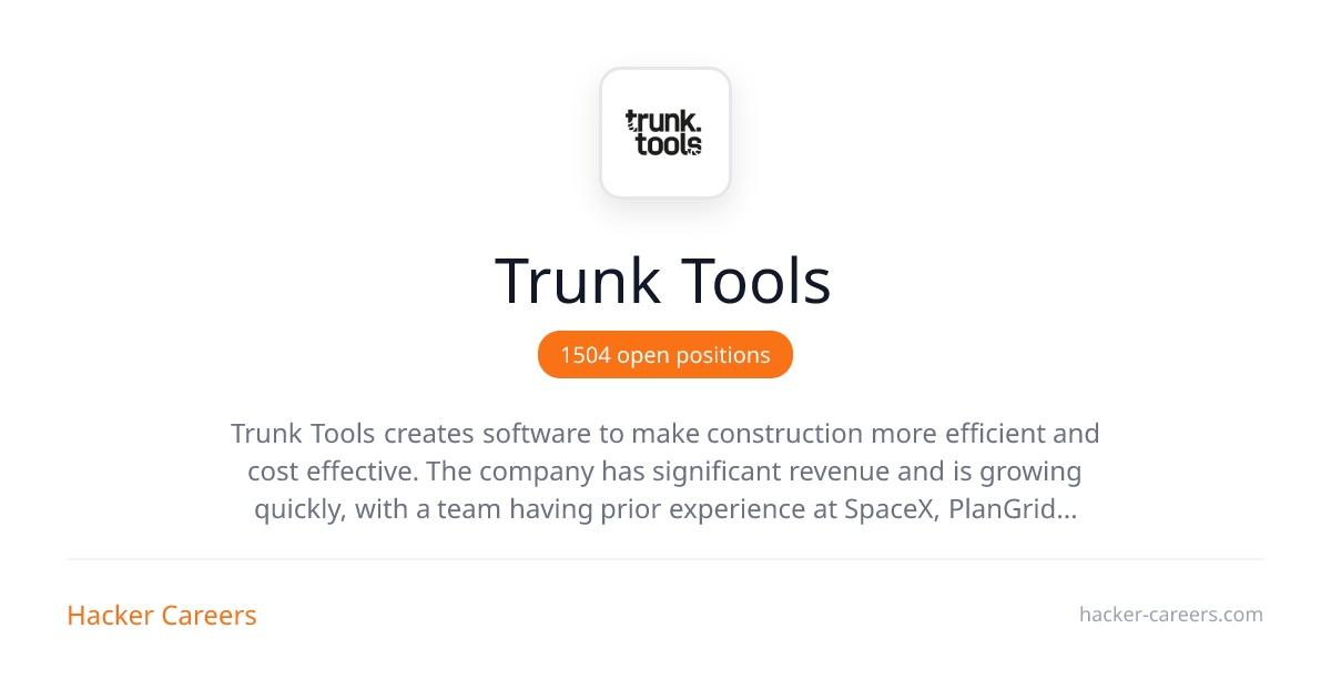 Trunk Tools Jobs | Hacker Careers